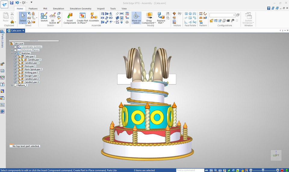 Birthday Cake | 3D CAD Model Library | GrabCAD