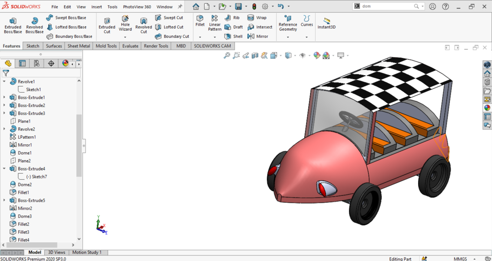 Mini car model in solidworks | 3D CAD Model Library | GrabCAD