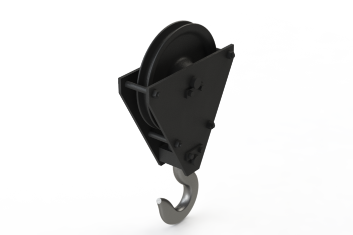 Crane Hook with Pulley Block - SOLIDWORKS - 3D CAD model - GrabCAD