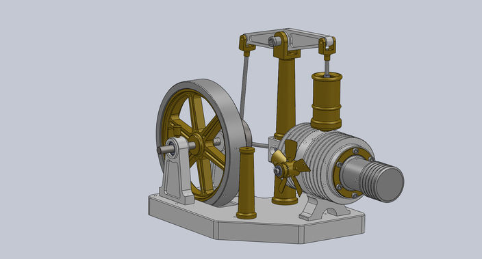Beamer Stirling Engine - AutoCAD, STL, SOLIDWORKS - 3D CAD model - GrabCAD
