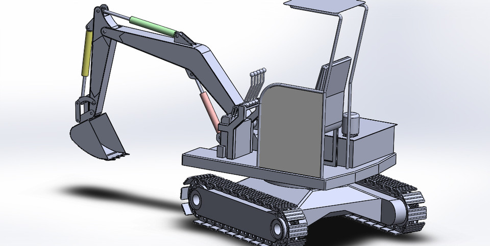 EXCAVATOR / MINI EXCAVATOR | 3D CAD Model Library | GrabCAD