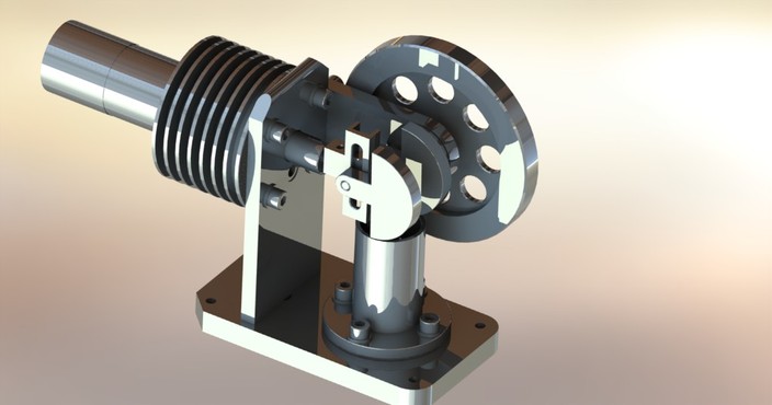 Horizontal Stirling engine