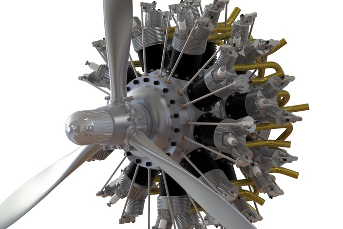 Radial Engine - - 3D CAD model - GrabCAD