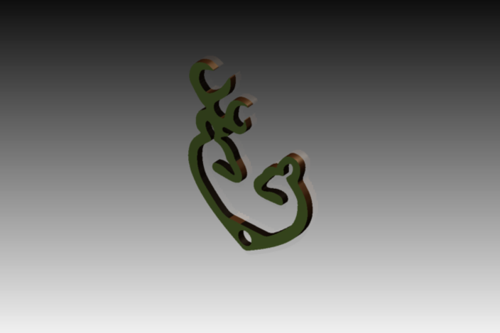 browning doe and buck keychain