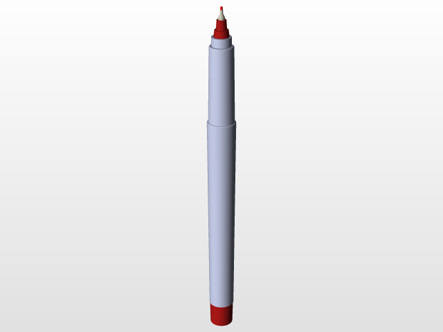 Red Ultra Fine Sharpie | 3D CAD Model Library | GrabCAD