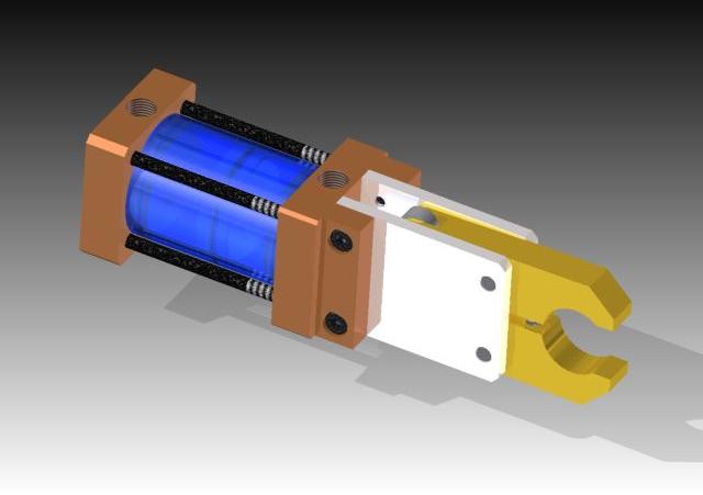 Small pneumatic gripper - STEP / IGES - 3D CAD model - GrabCAD