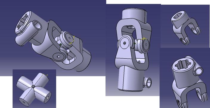 Cardan joint - universal joint - CATIA - 3D CAD model - GrabCAD