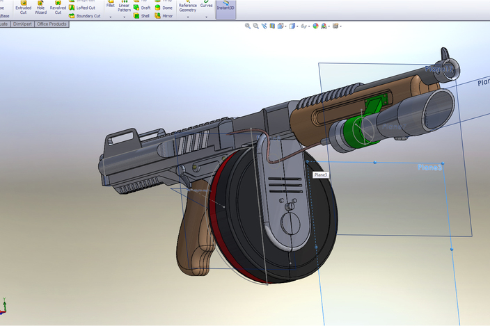 Custom thompson machine gun 3d model - SOLIDWORKS - 3D CAD model - GrabCAD