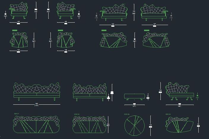 sofa - AutoCAD - 3D CAD model - GrabCAD