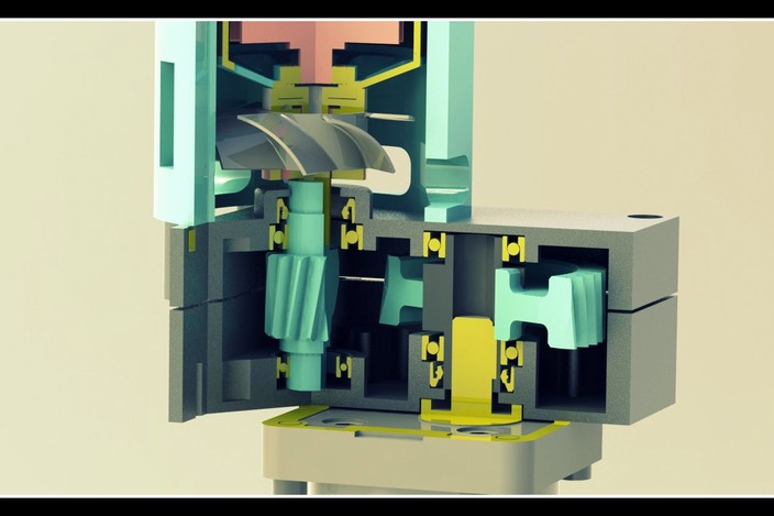 Hydraulic pump(Gear pump with BLDC motor) - STEP / IGES, SOLIDWORKS ...