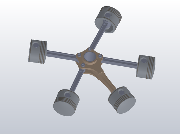 radial engine - SOLIDWORKS - 3D CAD model - GrabCAD