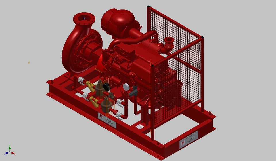 Fire Fighting Pump - 720m3/h - 100mcl | 3D CAD Model Library | GrabCAD