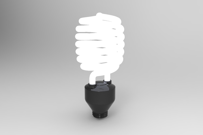 Fluorescent Light Bulb - STEP / IGES, SOLIDWORKS - 3D CAD model - GrabCAD