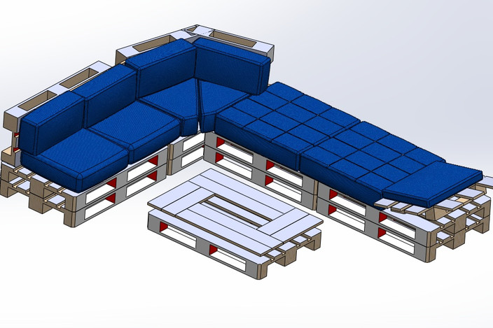 Sofa Recycle Wood - SOLIDWORKS - 3D CAD model - GrabCAD