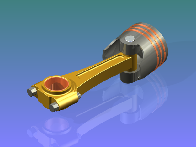 In Line 4 Cylinder Engine- Piston Subassembly - Autodesk Inventor - 3D CAD model - GrabCAD