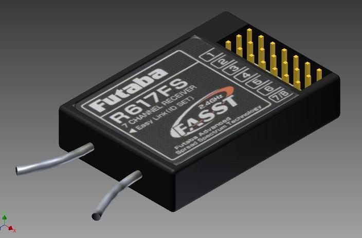 Futaba receiver R617FS 2.4Ghz - Autodesk Inventor, STL, STEP / IGES ...