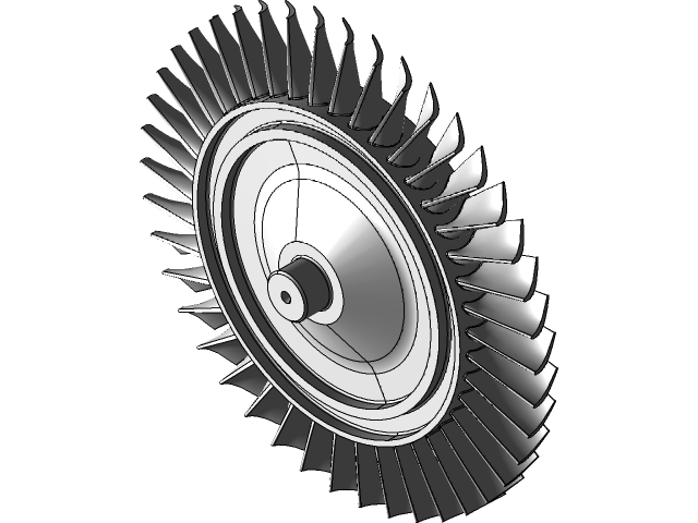 High pressure turbine blade and body | 3D CAD Model Library | GrabCAD