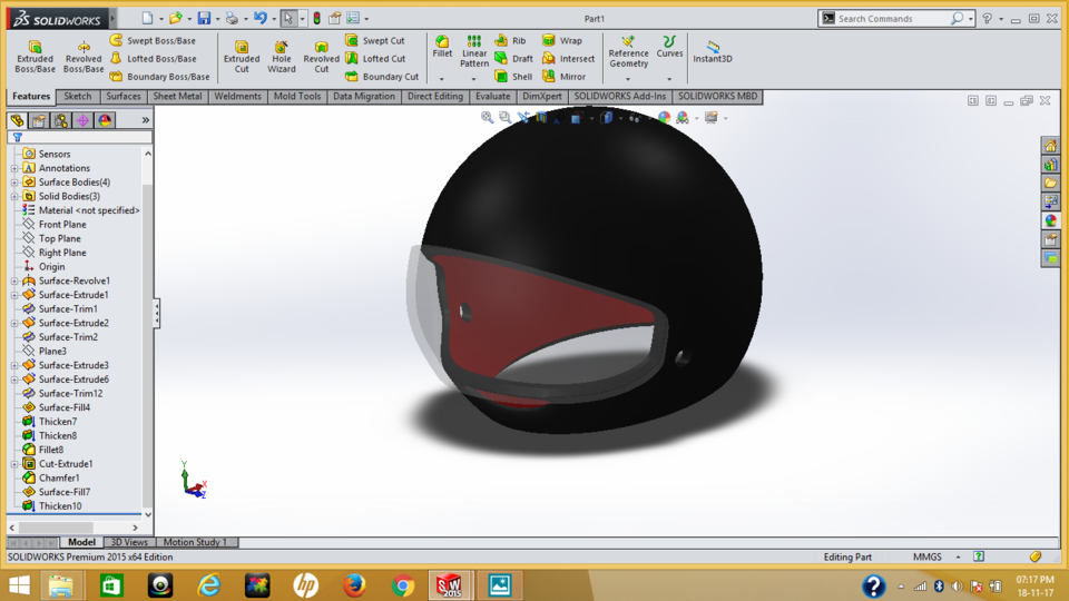 Design of a Helmet using Solidworks. | 3D CAD Model Library | GrabCAD