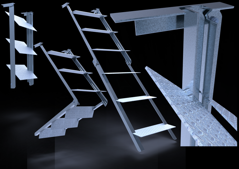 Attic ladder | 3D CAD Model Library | GrabCAD