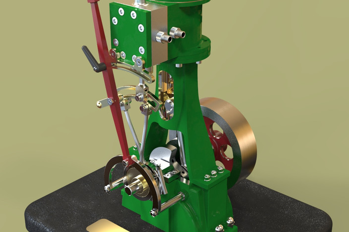 Miniature Vertical Steam Engine - STEP / IGES, Other - 3D CAD model ...