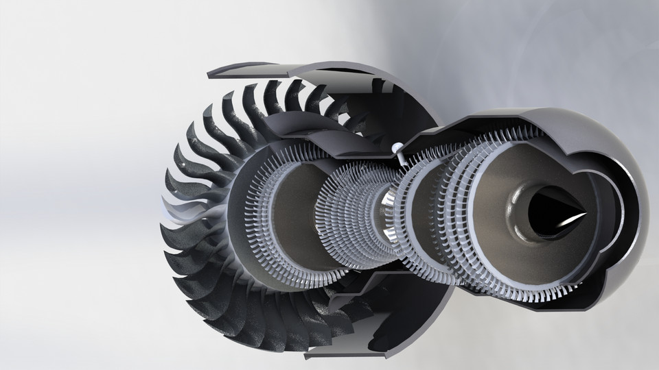 Turbofan engine | 3D CAD Model Library | GrabCAD