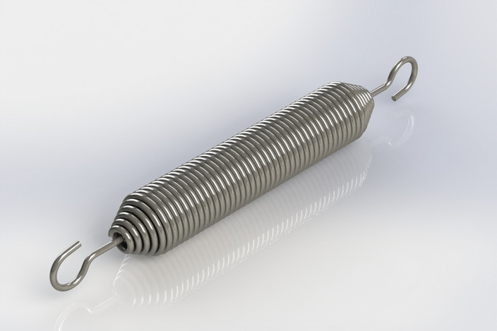 Coned End Tension (Extension) Spring With Swivel Hook - SOLIDWORKS - 3D ...