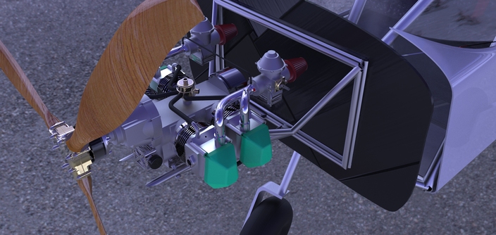 rotax 912 on skyranger microlight - - 3D CAD model - GrabCAD