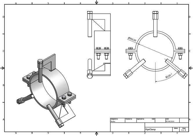 Pipe Clamp - Autodesk Inventor - 3D CAD model - GrabCAD