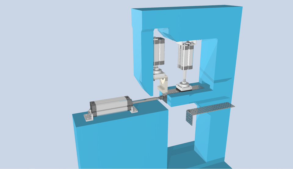 Pneumatic industrial automation exercise | 3D CAD Model Library | GrabCAD