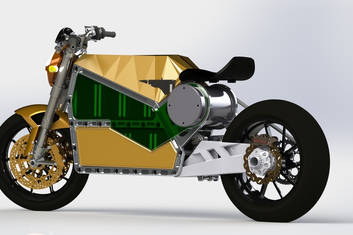 Electric motorcycle concept - SOLIDWORKS - 3D CAD model - GrabCAD