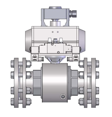 Ball valve with pneumatic actuator - SOLIDWORKS - 3D CAD model - GrabCAD