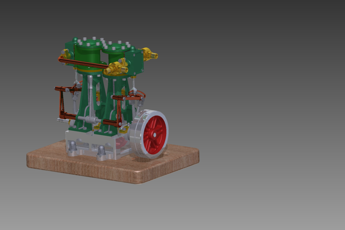 Blueprints Vertical Twin Steam Engine with Reverse Gear - Other - 3D ...