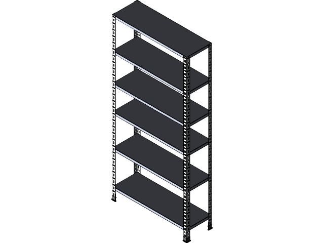 Steel Shelf - Storage Rack- 6-Tier Storage Shelving Unit | 3D CAD Model ...