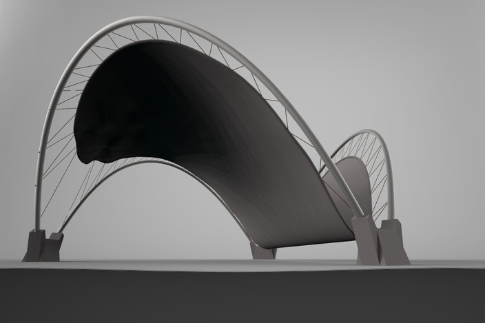 toldo paraboloide hiperbólico hyperbolic paraboloid awning - SOLIDWORKS - 3D CAD model - GrabCAD