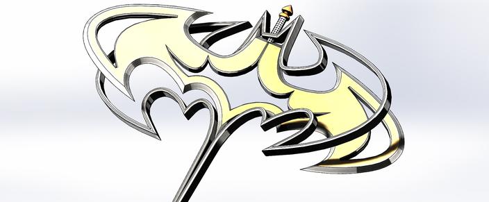 Batman Logo - STL, STEP / IGES, SOLIDWORKS - 3D CAD model - GrabCAD