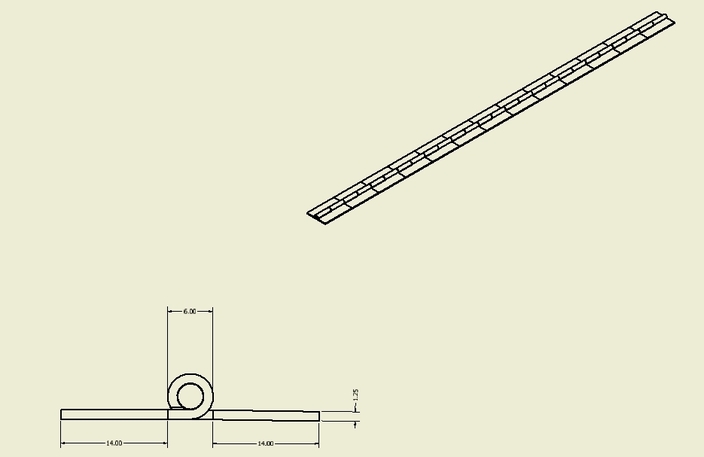 6 mm piano hinge - Autodesk Inventor - 3D CAD model - GrabCAD