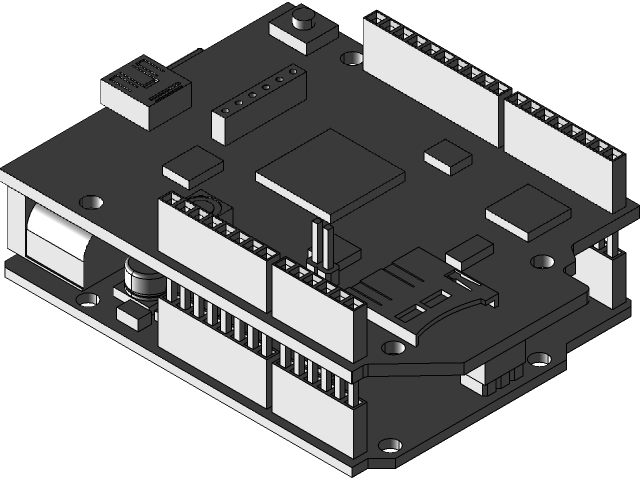 Arduino UNO & Wifi Shield Fast Draft | 3D CAD Model Library | GrabCAD