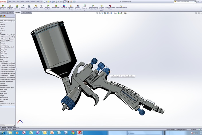 HVLP Paint Gun - SOLIDWORKS - 3D CAD model - GrabCAD