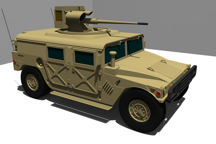 Humvee M242 Bushmaster - Autodesk 3ds Max, OBJ, SketchUp - 3D CAD model ...