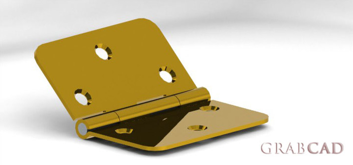 Door Hinge - STL, STEP / IGES, SOLIDWORKS - 3D CAD model - GrabCAD
