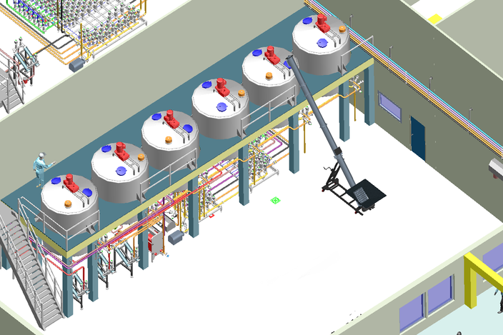 Mixing room in a food processing factory - - 3D CAD model - GrabCAD
