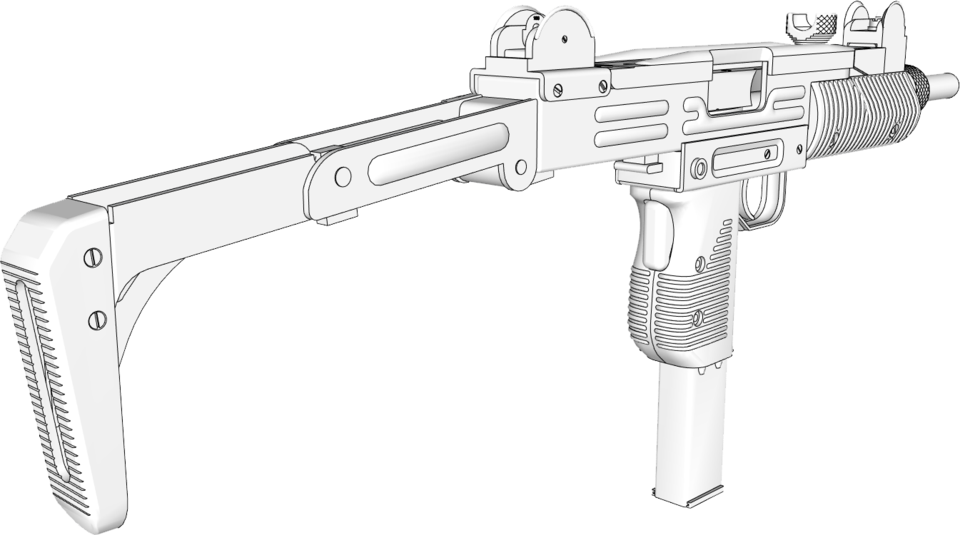 Uzi submachine gun 9mm | 3D CAD Model Library | GrabCAD
