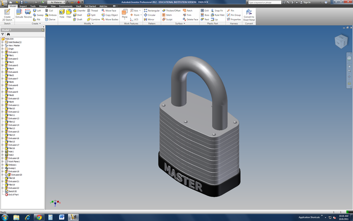 Master Padlock - Autodesk Inventor, STL - 3D CAD model - GrabCAD