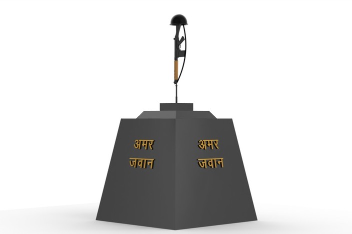 Amar Jawan Jyoti - the flame of the immortal soldier - STL - 3D CAD ...