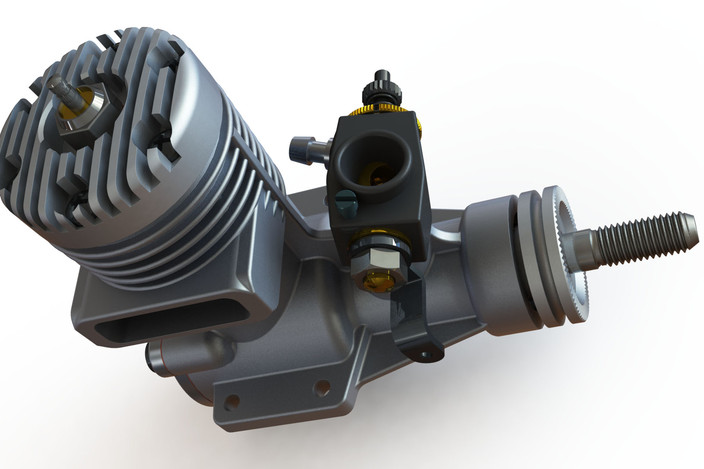 Veco 19 R/C Model Engine - Parasolid, STEP / IGES, SOLIDWORKS - 3D CAD ...