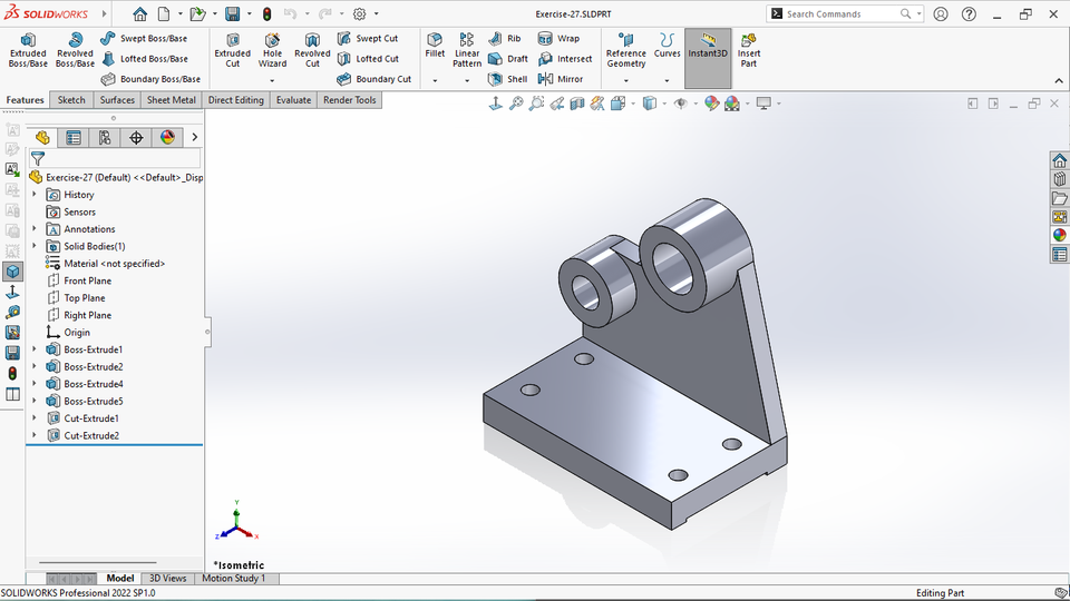 Basic 3D Model Exercises for Practice- SOLIDWORKS | 3D CAD Model ...