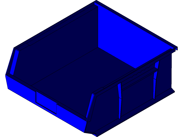 PLASTIC BIN BOX | 3D CAD Model Library | GrabCAD