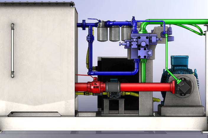 Hydraulic Power Unit - STEP / IGES, SOLIDWORKS - 3D CAD model - GrabCAD