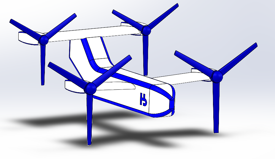 Tilt-rotor drone | 3D CAD Model Library | GrabCAD
