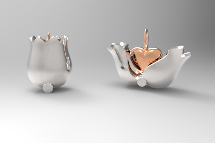 Tulip locket - - 3D CAD model - GrabCAD